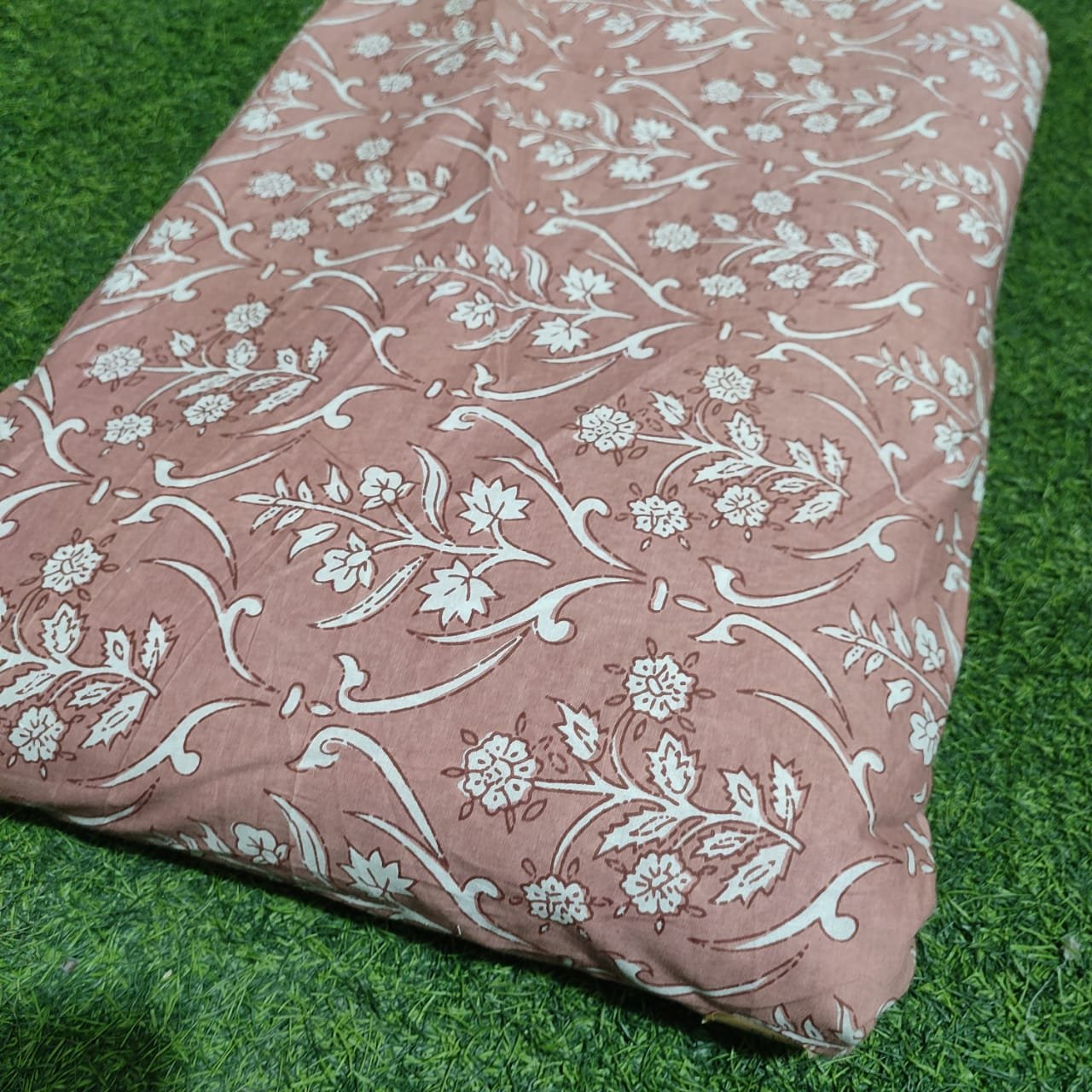 Pre Cut 2 5 Meter Hand Block Print Pure Cotton Fabric THBPPCR79 The